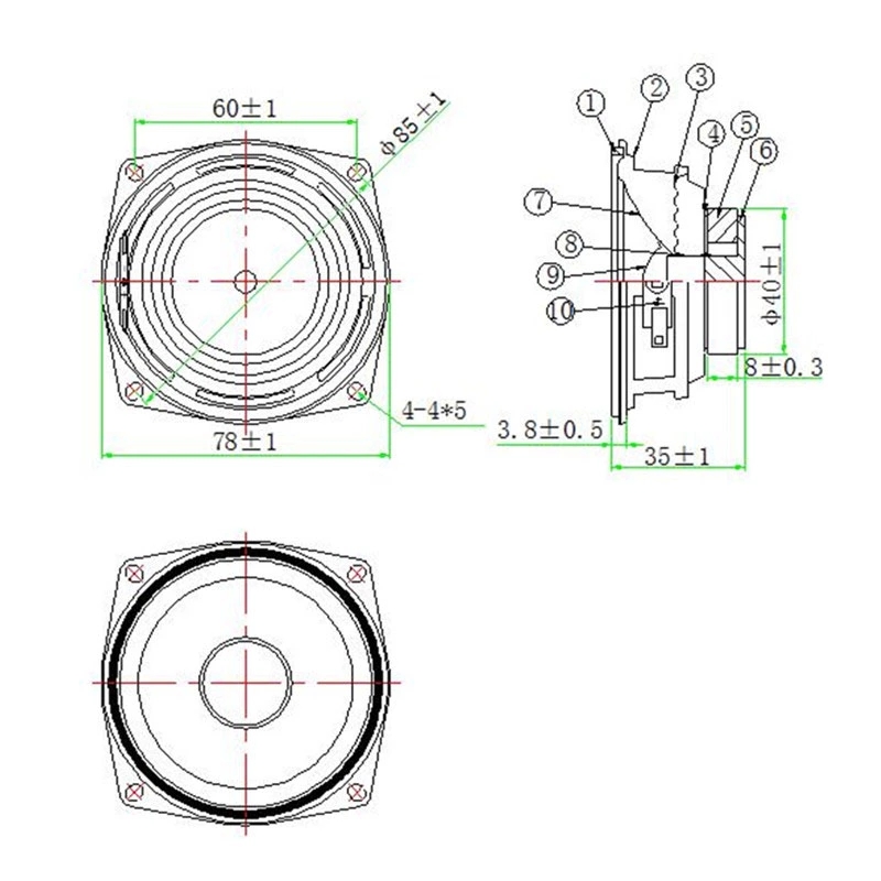 3 inch 8 ohm 10w speaker unit - HC ELECTRONIC